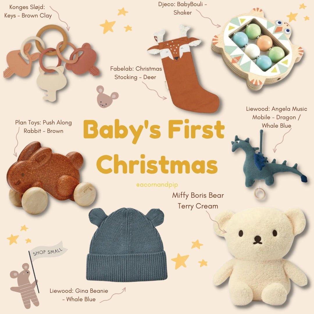 Gift Guide: Baby’s First Christmas – Acorn & Pip