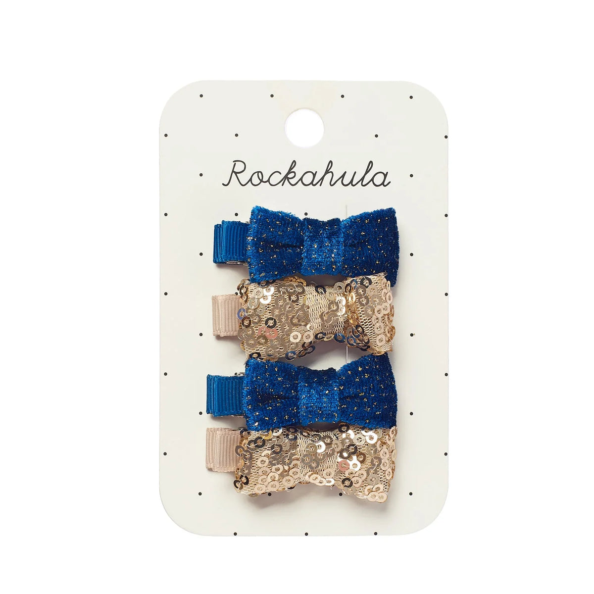 Rockahula: Sequin and Velvet Mini Bow Clip Set – Acorn & Pip
