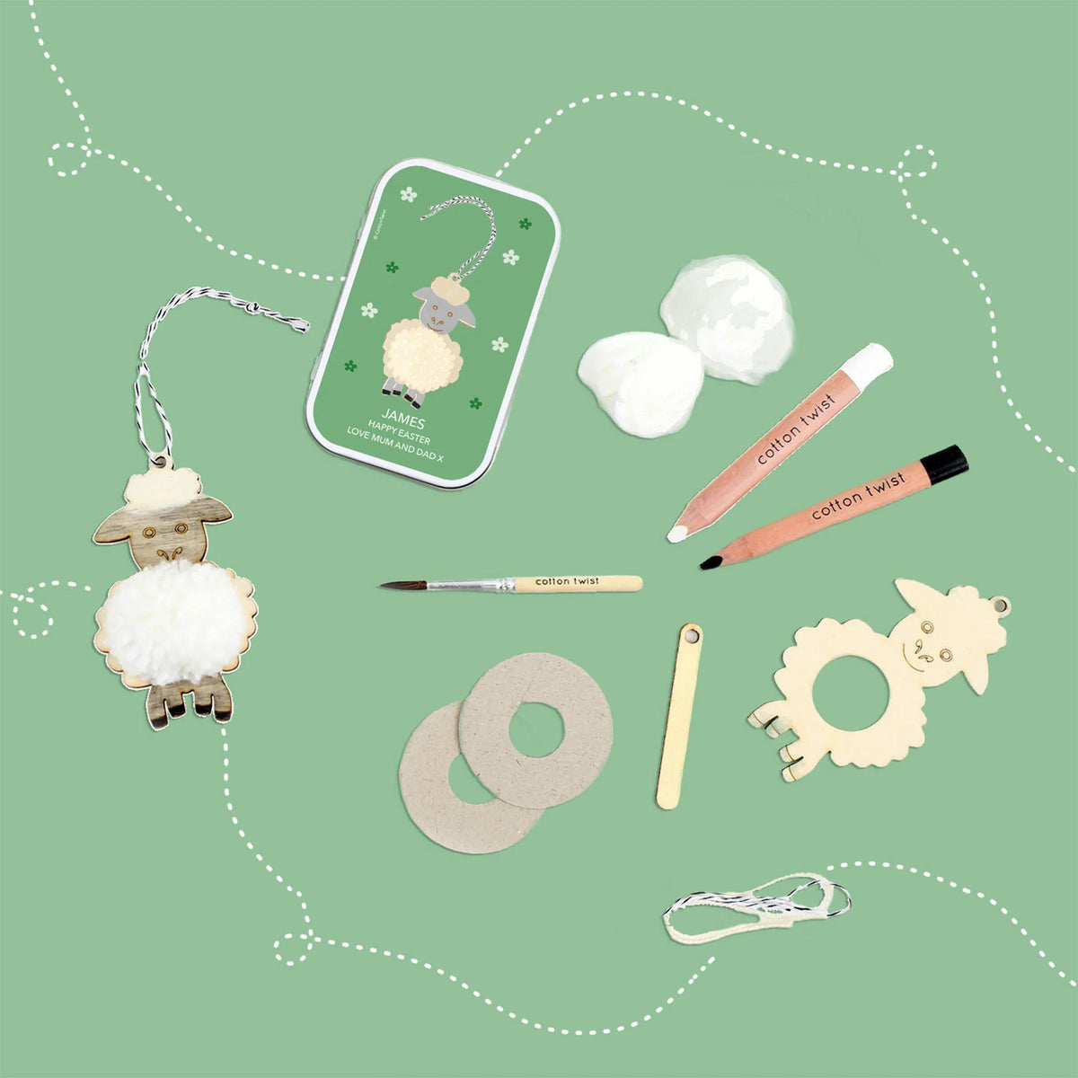 Cotton Twist: Make Your Own Pom Pom Sheep Tin – Acorn & Pip