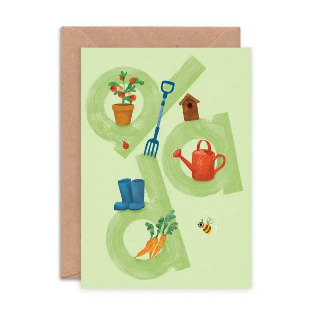 Emily Nash Illustration: Gardening Dad Father's Day Card at Acorn & Pip