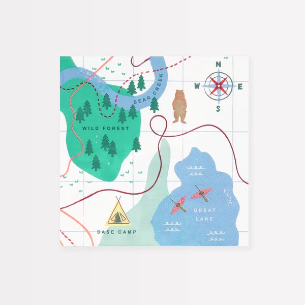 Meri Meri: Camping Adventure Map Large Napkins – Acorn & Pip