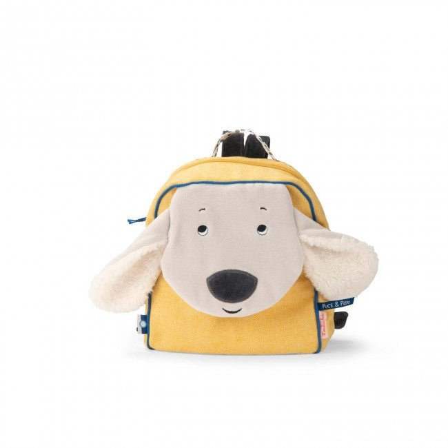 Moulin Roty: Yellow dog backpack Puce & Pilou – Acorn & Pip